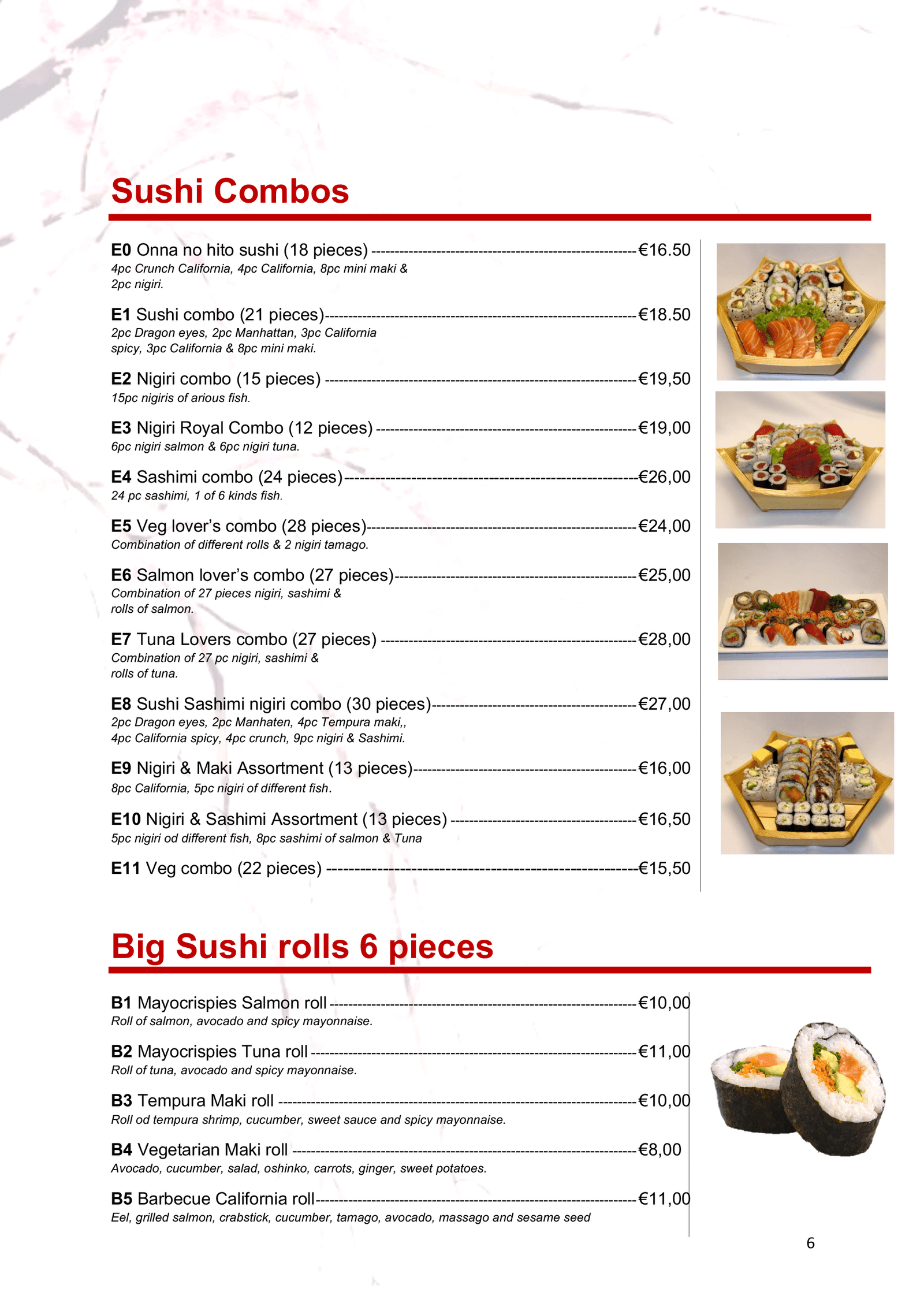 Restaurant Menukaart - You Sushi Leuven